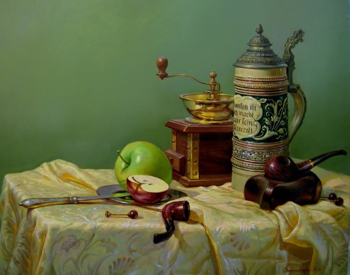 Still life with smoking pipes - Igor Onoprienko - Paintings & Prints ...