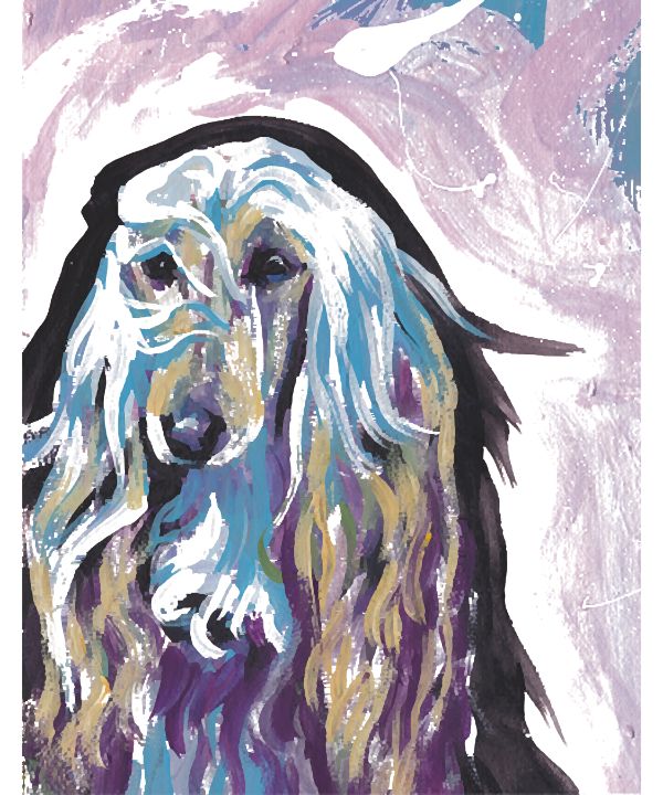 Afghan Hound Dog Bright colorful - Minimax - Digital Art, Abstract ...