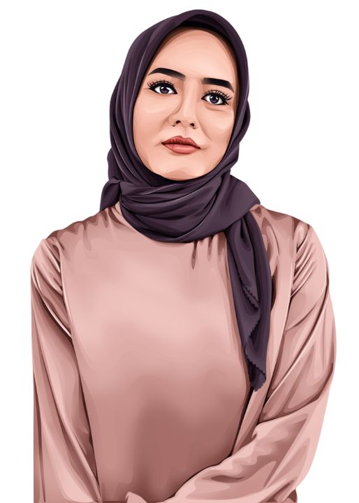 Hijab Portrait Poster Illustration - Creativedia Studio - Drawings ...