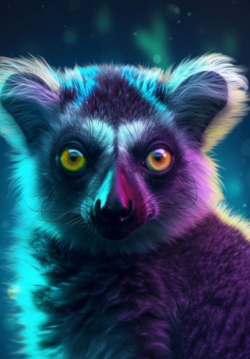 Lemur print 03 - Magicalarttreasures - Digital Art, Animals, Birds ...