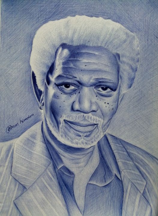 Morgan freman portrait - Ayman Hemdan Art - Paintings & Prints, People ...
