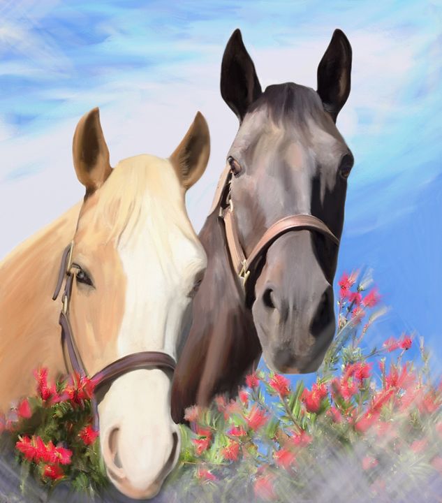 Miwok Horses - Julianne Ososke - Digital Art & AI, Animals, Birds ...