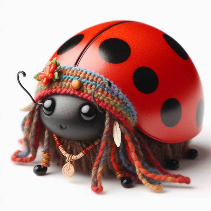 Hippie Ladybug - Darumaai - Digital Art & AI, Animals, Birds, & Fish ...