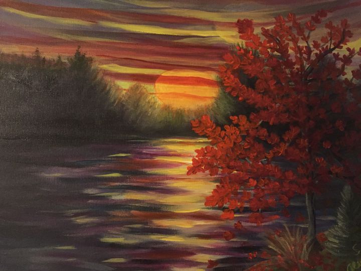 AUTUMN SUNSET - Sue's Art - Paintings & Prints, Landscapes & Nature ...