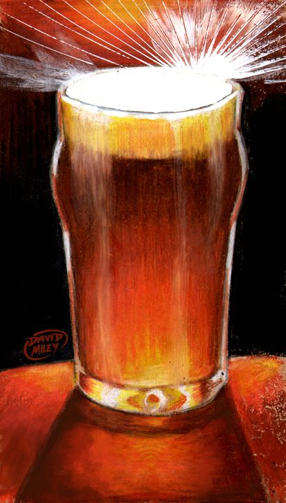 Pint glass - David Miley - Drawings & Illustration, Food & Beverage ...