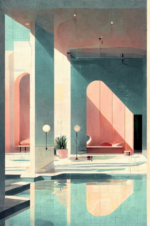 Retro Futuristic Arch #3 - Kate Tkachuk - Digital Art & AI, Buildings ...