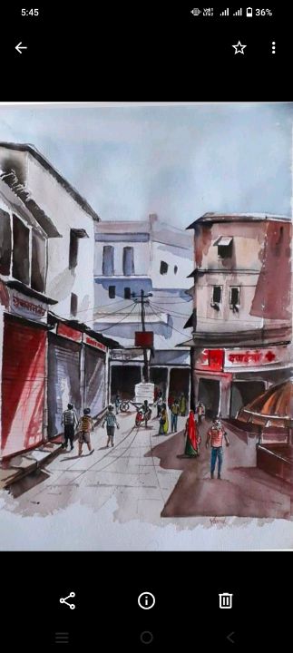Tha town - Arvind kumar dhaker - Paintings & Prints, Landscapes ...