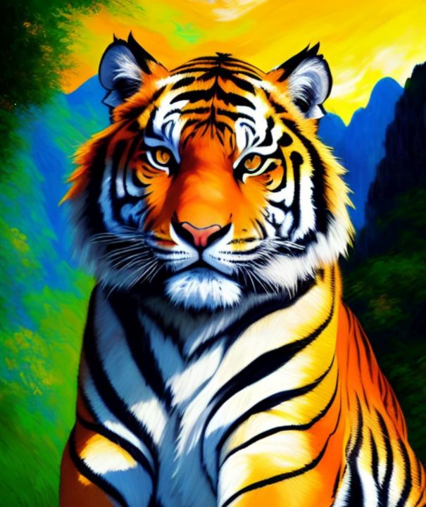 Tiger of Bach Ma National Park of VN - Landscape art25J - Paintings ...