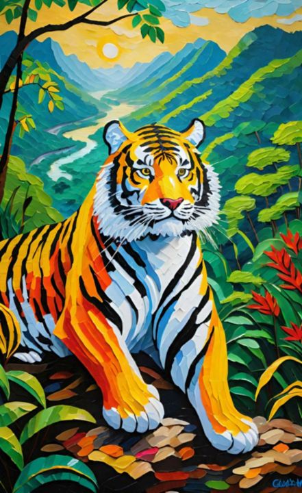 Tiger of Bach Ma National Park VN4 - Landscape art 2024 - Paintings ...