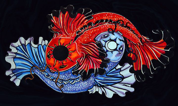 Koi Sun and Moon - Knyghtshade - Drawings & Illustration, Fantasy ...