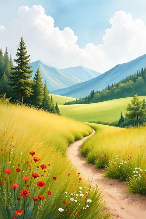 Beautiful Nature Scenery Painting - Deepak Creation PTA - Digital Art ...