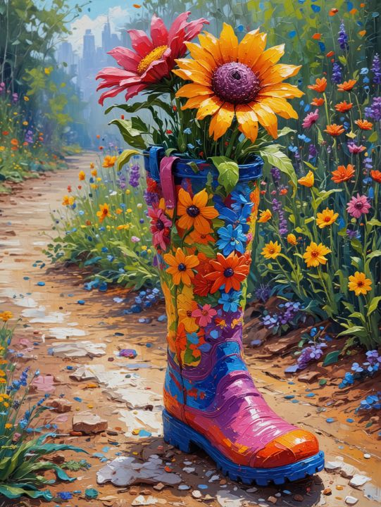 Boot with Flower - Veronica Vegetable Vampire - Digital Art & AI ...