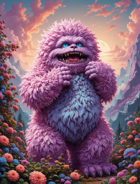 Cute adorable pink monstet - Veronica Vegetable Vampire - Digital Art ...