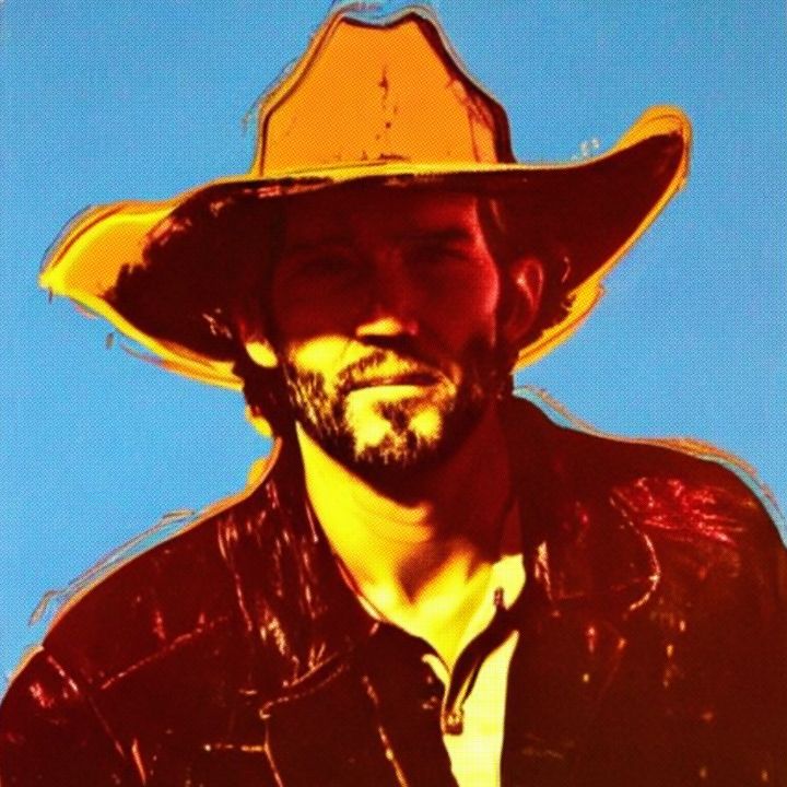 Cowboy-orange teal-golden hour-portr - Cicero Spin - Paintings & Prints ...