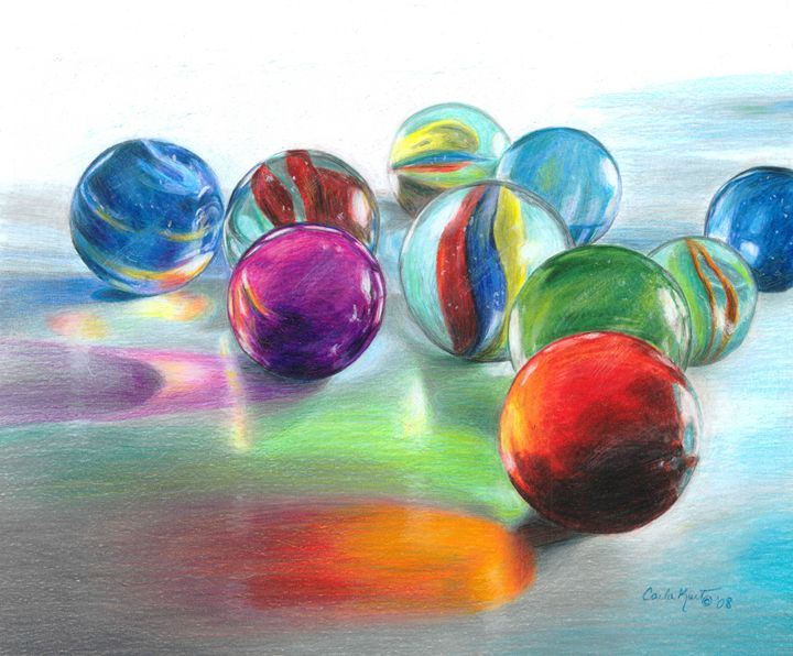 Red Marble Reflection - Carla Kurt Art - Paintings & Prints, Still Life ...