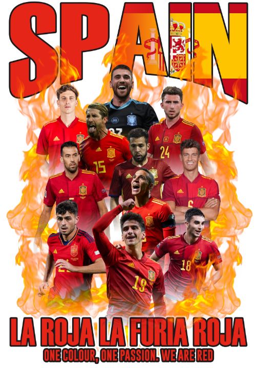 Spain National team Football - Digital Print - Drawings & Illustration ...