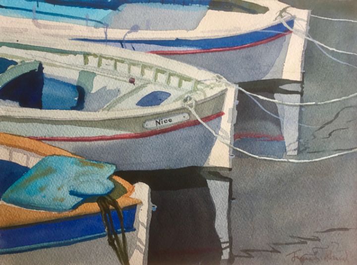 Fishing boats in the port of Nice II - JamesShandArtist - Paintings ...