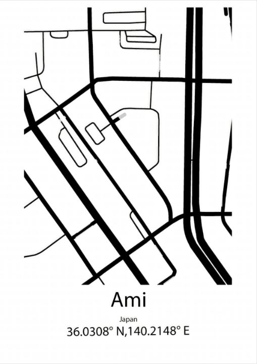 Ami,Japan Line Map Art - Kaigozen - Drawings & Illustration, Places ...
