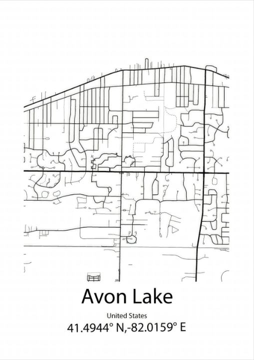Avon,France Line Map Art - Kaigozen - Drawings & Illustration, Places ...