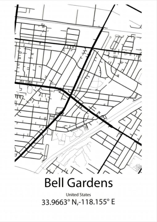 Bell,United States Line Map Art - Kaigozen - Drawings & Illustration ...