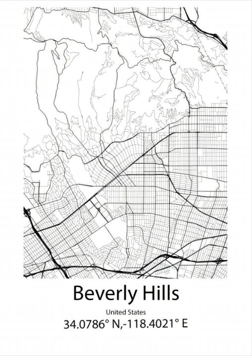 Beverly,United States Line Map Art - Kaigozen - Drawings & Illustration ...