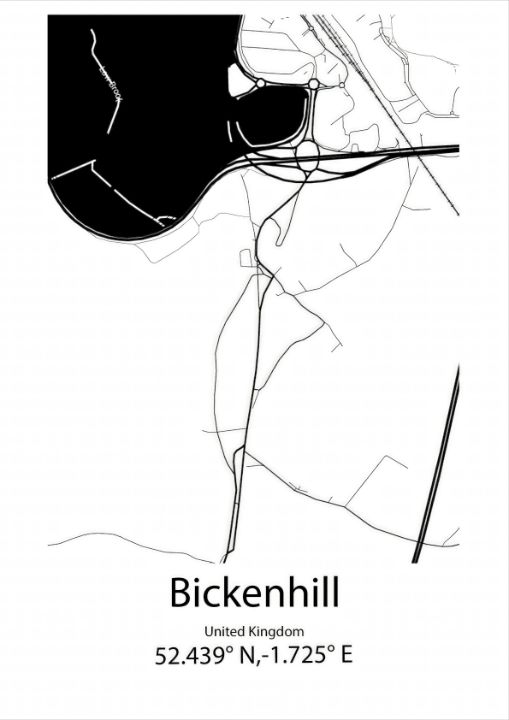 Bickenhill,United Kingdom Line Map A - Kaigozen - Drawings ...