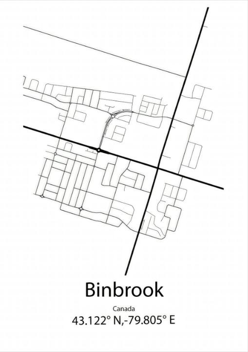 Binbrook,Canada Line Map Art - Kaigozen - Drawings & Illustration ...