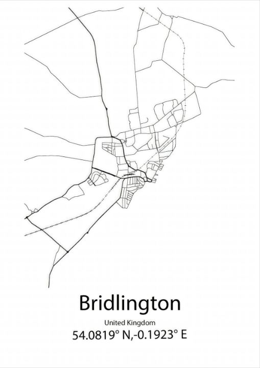 Bridlington, United Kingdom Map - Kaigozen - Drawings & Illustration ...