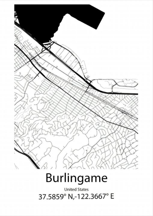 Burlingame, United States Map - Kaigozen - Drawings & Illustration ...