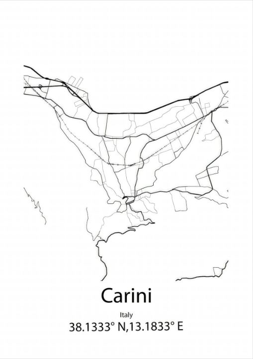 Carini, Italy Map - Kaigozen - Drawings & Illustration, Places & Travel ...