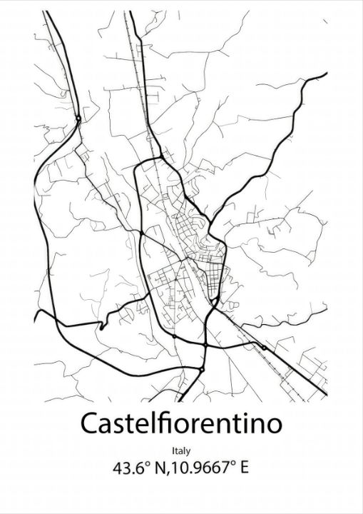 Castelfiorentino, Italy Map - Kaigozen - Drawings & Illustration ...