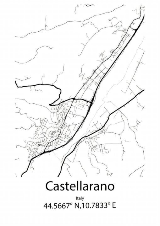 Castellarano, Italy Map - Kaigozen - Drawings & Illustration, Places ...