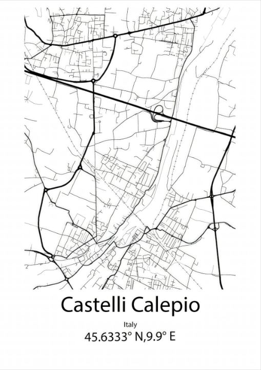 Castelli Calepio, Italy Map - Kaigozen - Drawings & Illustration ...