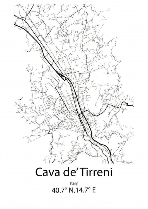 Cava de' Tirreni, Italy Map - Kaigozen - Drawings & Illustration ...