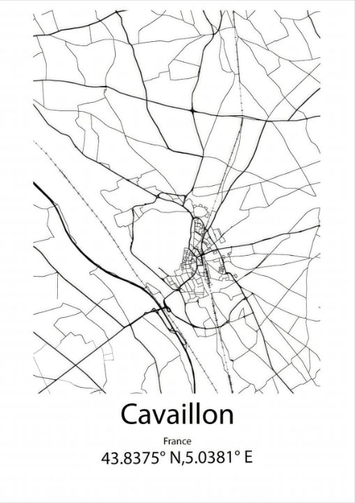 Cavaillon, France Map - Kaigozen - Drawings & Illustration, Places ...