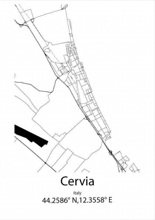 Cervia, Italy Map - Kaigozen - Drawings & Illustration, Places & Travel ...