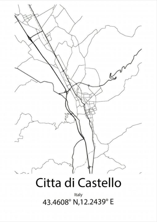 Citta di Castello, Italy Map - Kaigozen - Drawings & Illustration ...