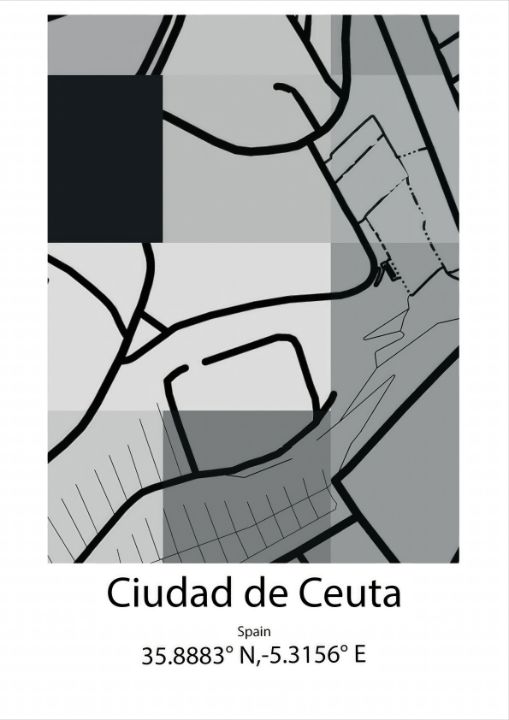 Ciudad de Ceuta, Spain Map - Kaigozen - Drawings & Illustration, Places ...