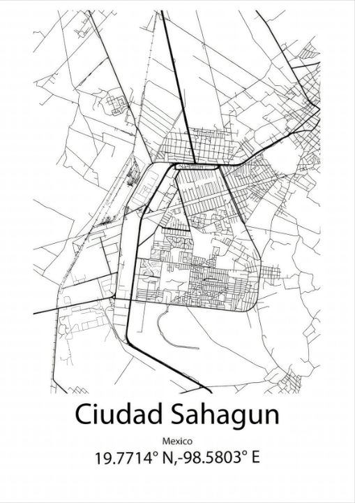Ciudad Sahagun, Mexico Map - Kaigozen - Drawings & Illustration, Places ...