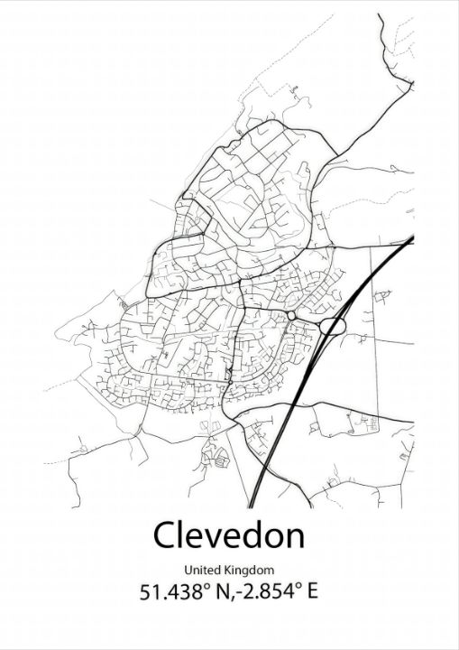 Clevedon, United Kingdom Map - Kaigozen - Drawings & Illustration ...