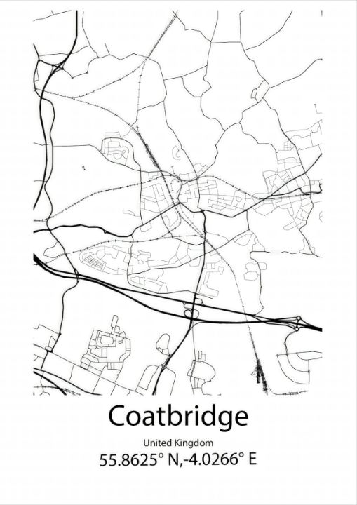 Coatbridge, United Kingdom Map - Kaigozen - Drawings & Illustration ...