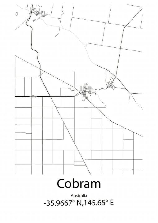 Cobram, Australia Map - Kaigozen - Drawings & Illustration, Places ...