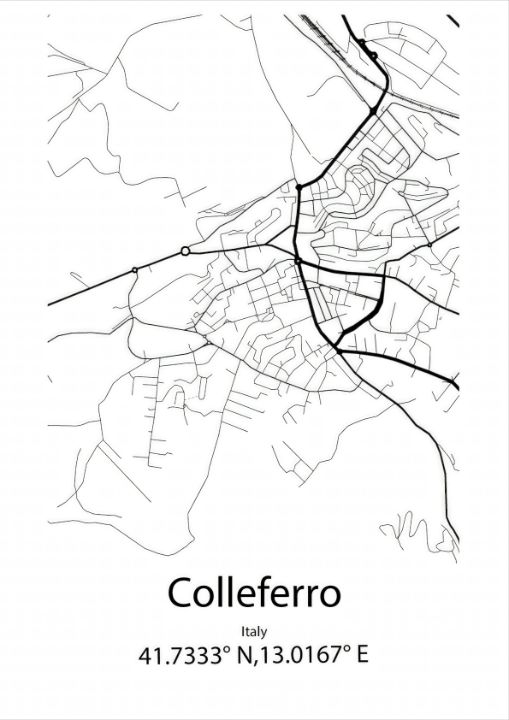 Colleferro, Italy Map - Kaigozen - Drawings & Illustration, Places ...