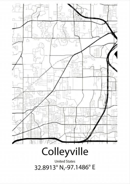 Colleyville, United States Map - Kaigozen - Drawings & Illustration ...