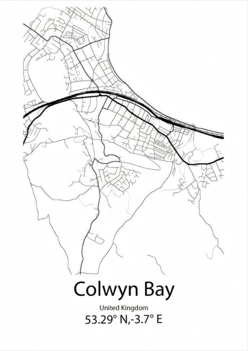 Colwyn Bay, United Kingdom Map - Kaigozen - Drawings & Illustration ...