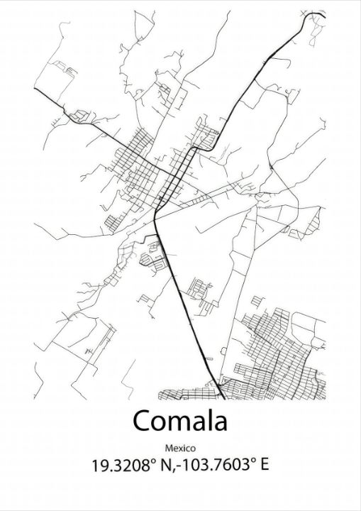 Comala, Mexico Map - Kaigozen - Drawings & Illustration, Places ...