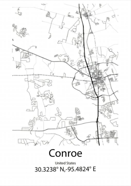 Conroe, United States Map - Kaigozen - Drawings & Illustration, Places ...