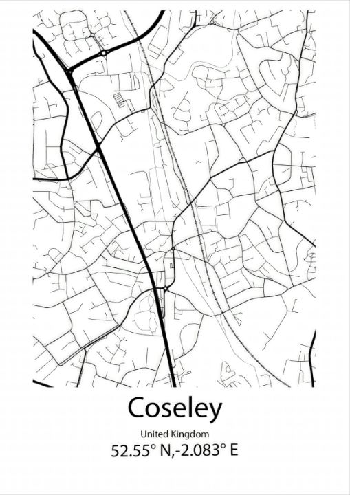 Coseley, United Kingdom Map - Kaigozen - Drawings & Illustration ...
