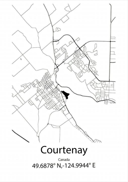 Courtenay, Canada Map - Kaigozen - Drawings & Illustration, Places ...