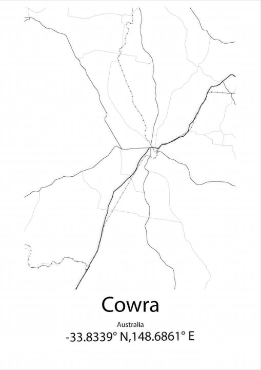 Cowra, Australia Map - Kaigozen - Drawings & Illustration, Places ...